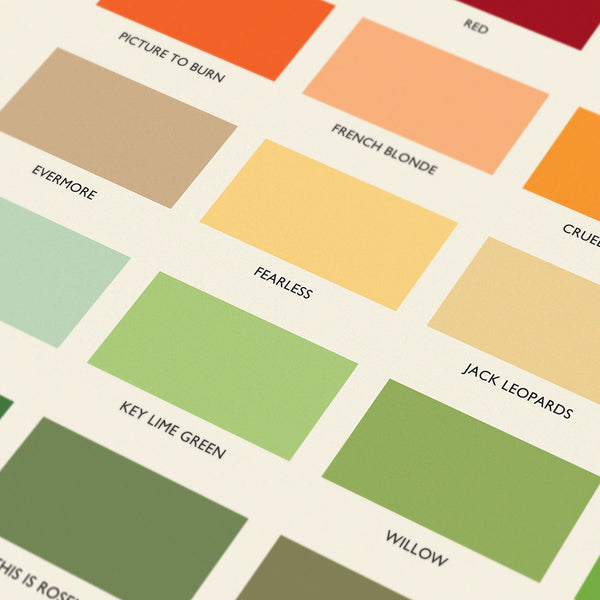 The Colours of Taylor Swift - Special Edition Print – Dorothy