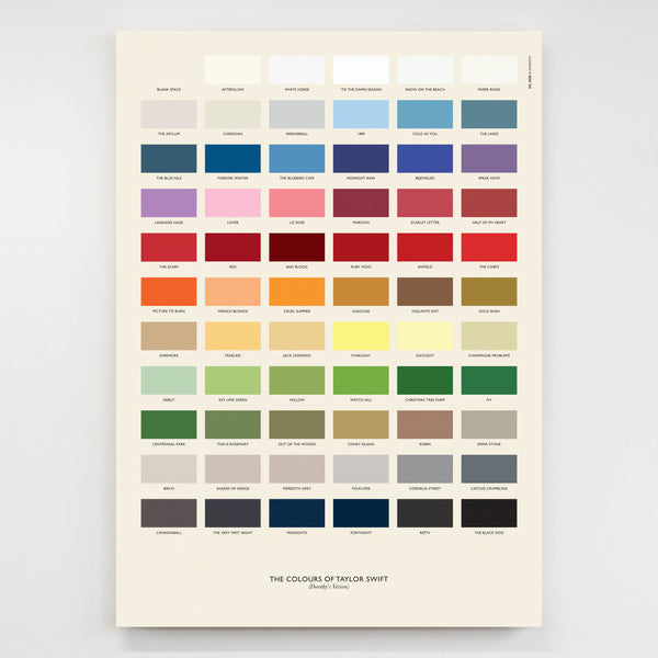 The Colours of Taylor Swift - Special Edition Print – Dorothy