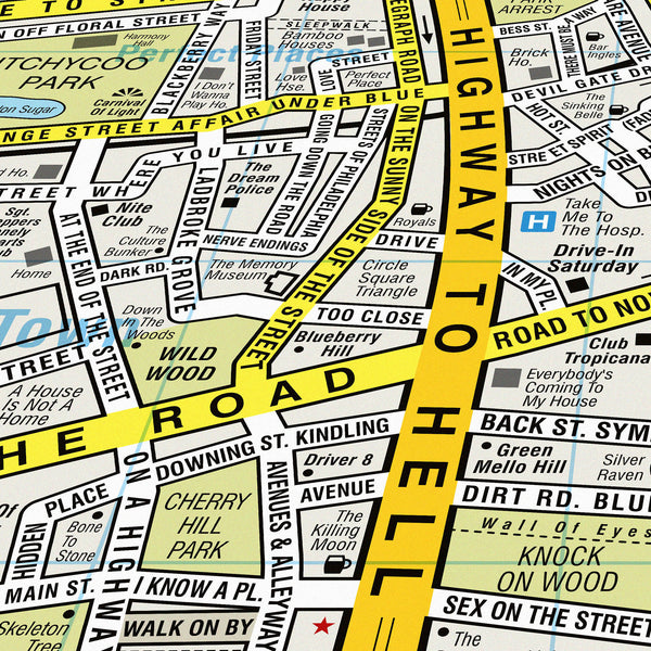 Song Map - Street Map Made Up Entirely From Song Titles – Dorothy