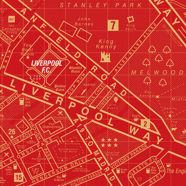 Liverpool FC Map - Exclusive Print - Liverpool Football Club – Dorothy