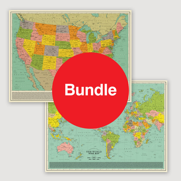 Maps: Special Offer Bundle - U.S.A Song Map & World Song Map – Dorothy