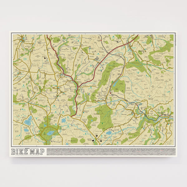 Bike Map - Unique print for mountain bikers – Dorothy
