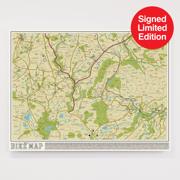 Bike Map - Unique limited edition print for mountain bikers – Dorothy