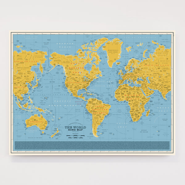 World Song Map (Special) - Print Made Up From Song Titles – Dorothy